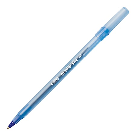 BIC Round Stic Xtra Life Ballpoint Pens Medium Point 1.0 mm Translucent ...