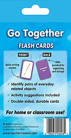 Teacher Created Resources Go Together Flash Cards 5 18 x 3 18 4th Grade ...
