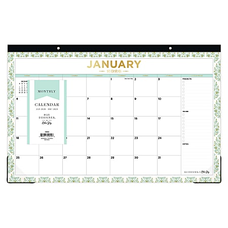 2026 Blue Sky Day Designer Monthly Desk Pad Planning Calendar 17 x 11 ...