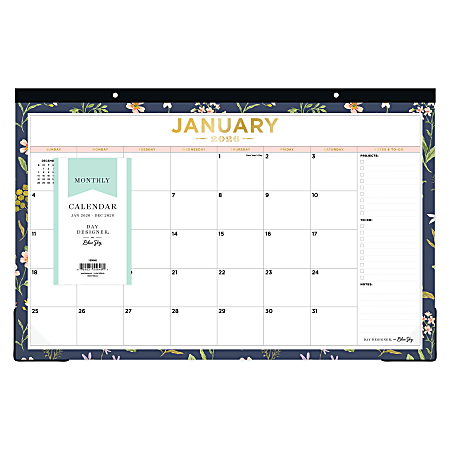 2026 Blue Sky Day Designer Monthly Desk Pad Planning Calendar 17 x 11 ...