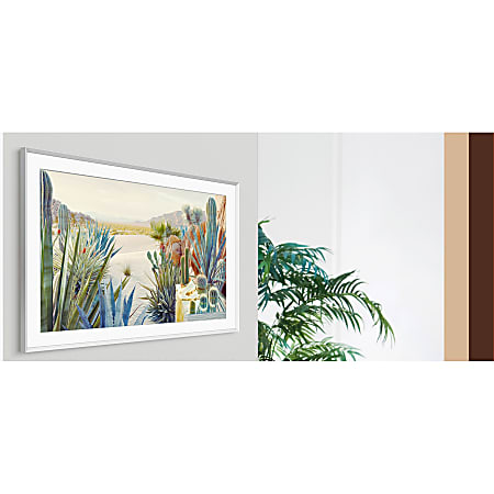 Samsung 2021 75 The Frame Customizable Bezel Modern White 66.36 x 38.02 ...