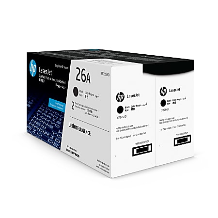 HP 26A Black Toner Cartridges Pack Of 2 CF226AD - Office Depot