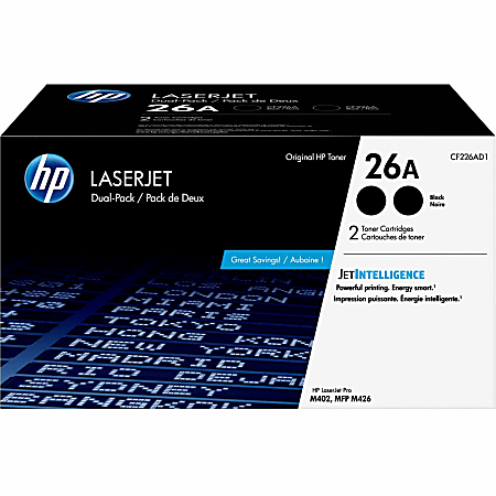 HP 26A Black Toner Cartridges Pack Of 2 CF226AD - Office Depot