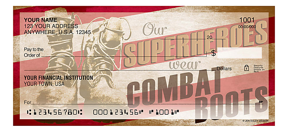 Custom Personal Wallet Checks 6 x 2 34 Duplicates Proud of Our Soldiers ...