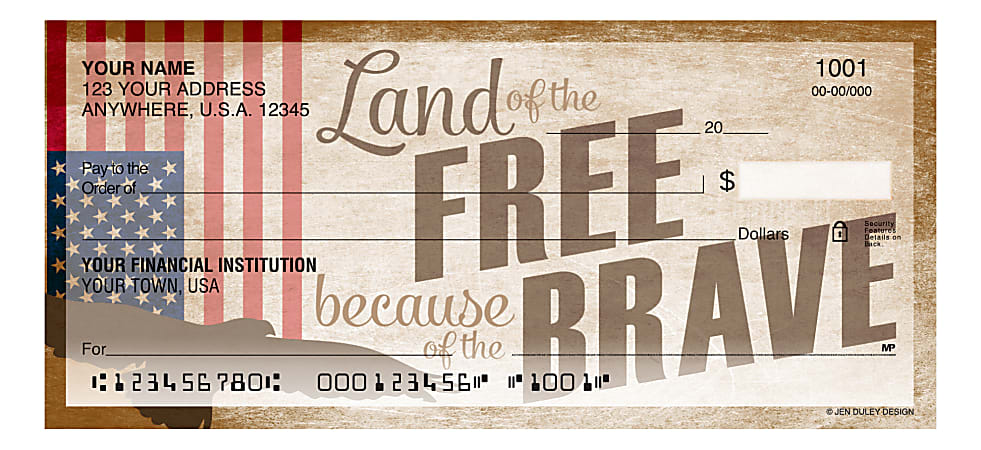 Custom Personal Wallet Checks 6 x 2 34 Duplicates Proud of Our Soldiers ...