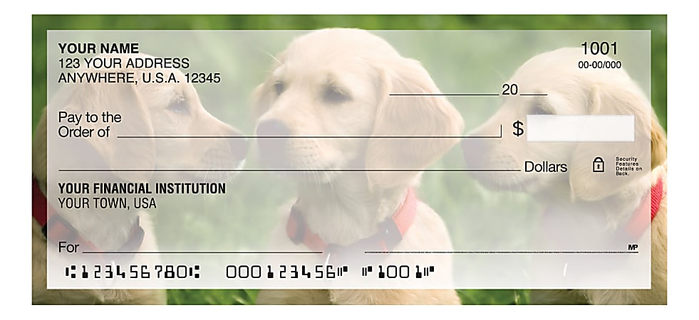 Custom Personal Wallet Checks 6 x 2 34 Duplicates Golden Retriever Box ...