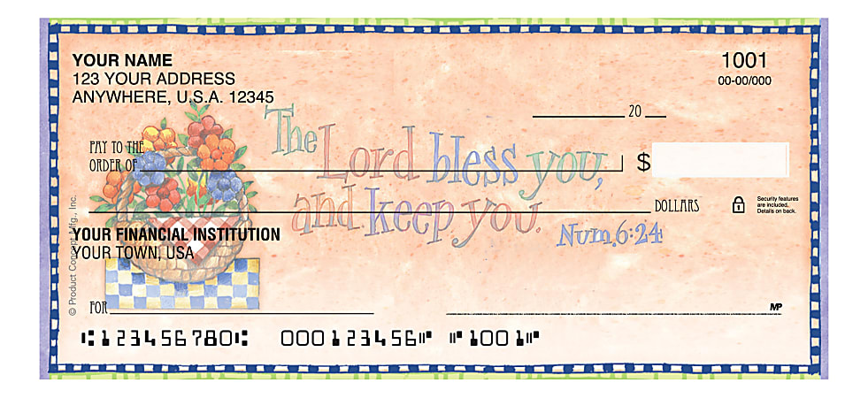 Custom Personal Wallet Checks 6 x 2 34 Duplicates Simple Blessings Box ...
