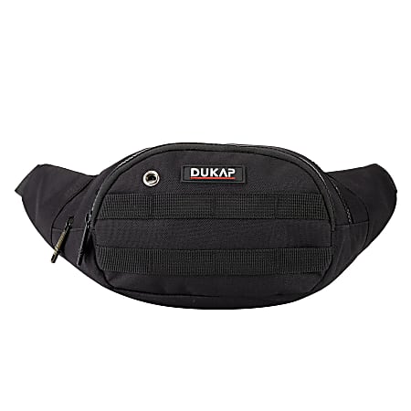 DUKAP Polyester TANGO Fanny Pack 5 12 H x 7 W x 4 58 D Black - Office Depot