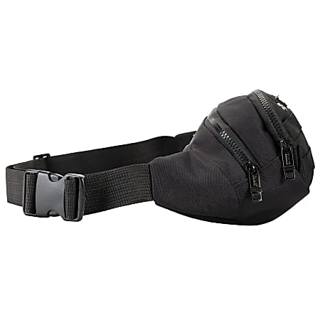 DUKAP Polyester TANGO Fanny Pack 5 12 H x 7 W x 4 58 D Black - Office Depot