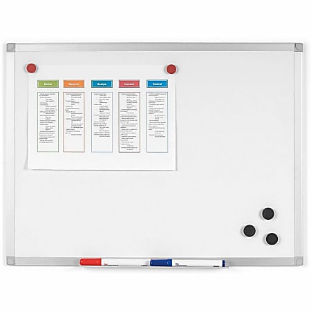 Bi silque Ayda Magnetic Dry Erase Steel Whiteboard 18 x 24 Aluminum ...