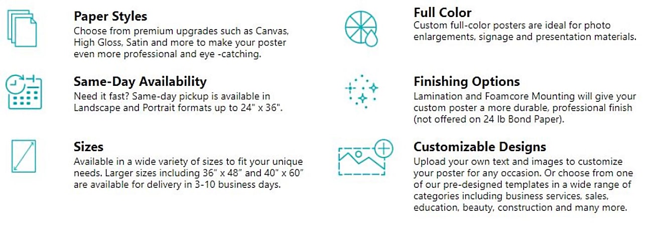 Custom Posters Mounting Lamination available - Office Depot