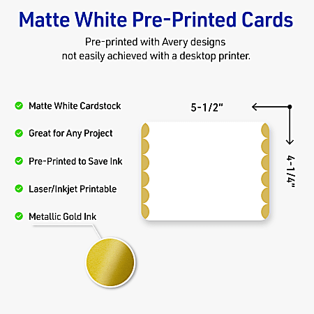 Avery Printable Postcards With Sure Feed Technology 4.25 x 5 12 Matte ...