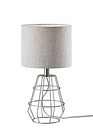 Adesso Simplee Victor Table Lamp 19 H Brushed SteelLight Gray - Office ...