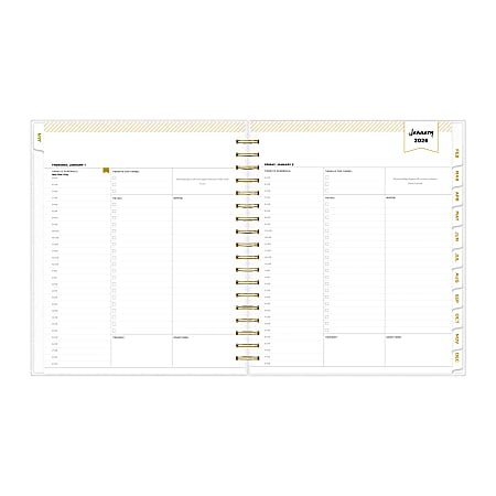 2026 Blue Sky Day Designer DailyMonthly Planner 8 x 10 Rugby Stripe ...