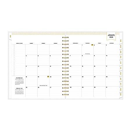 2026 Blue Sky Day Designer DailyMonthly Planner 8 x 10 Rugby Stripe ...