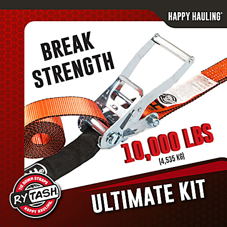 Rytash Ultimate Axle Strap Tie Down Kit With Twisted Snap Hook Ratchet ...