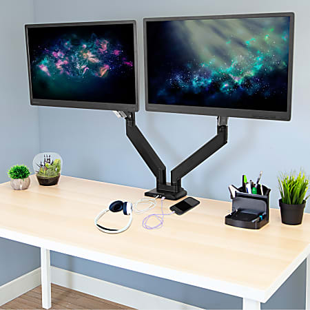 Mount It MI 4772 Dual Monitor Desk Mount 23 H x 21 W x 3 516 D Black ...