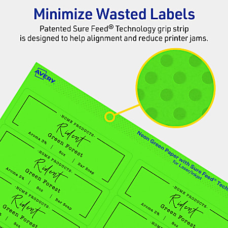 Avery Printable Labels With Sure Feed Technology 94206 NGP20 Rectangle ...