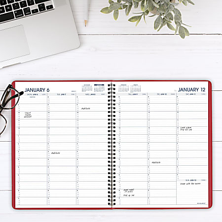 2025 AT A GLANCE Weekly Appointment Book Planner 8 14 x 11 Red January ...