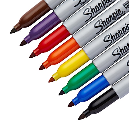 Sharpie Permanent Fine Point Markers Assorted Colors Pack Of 8 Markers ...