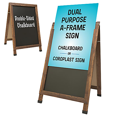 Excello Double Sided A Frame Magnetic Chalkboard And Coroplast Poster ...