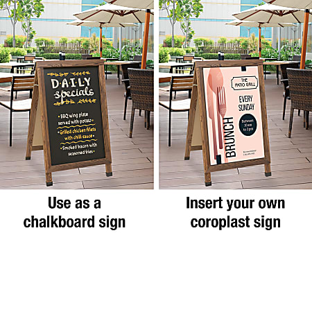 Excello Double Sided A Frame Magnetic Chalkboard And Coroplast Poster ...