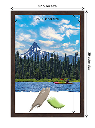 Amanti Art Fresco Dark Walnut Wood Picture Frame 27 x 39 Matted For 24 ...