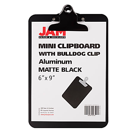 JAM Paper Aluminum Mini Clipboard 9 x 6 Black - Office Depot