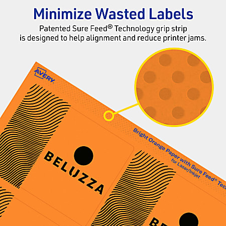 Avery Print To The Edge Labels With Sure Feed Technology And Easy Peel ...