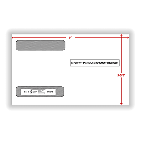 ComplyRight Double Window Envelopes For W 2 5218 Tax Forms 5 58 x 9 ...