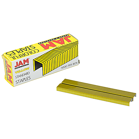 JAM Paper Standard Staples 12 Full Strip Yellow Box Of 5000 Staples ...