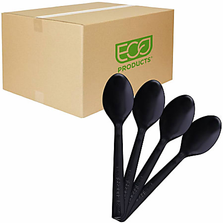 Eco Products 100percent Recycled Polystyrene Cutlery Spoons Black Box ...