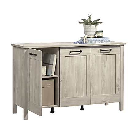 Sauder 48 W Horizontal Storage Cabinet With 3 Doors Chalk Oak - Office ...