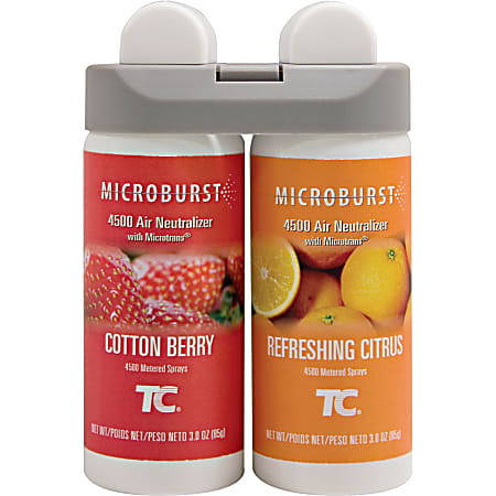 Rubbermaid Microburst Duet Refills Cotton BerryRefreshing Citrus Carton ...