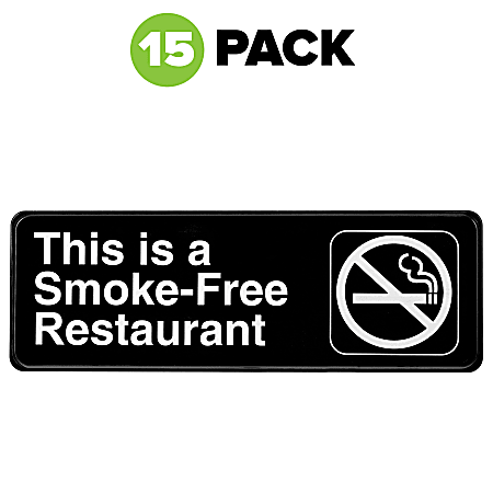 Alpine This Is A Smoke Free Restaurant Signs 3 x 9 Black Pack Of 15 ...