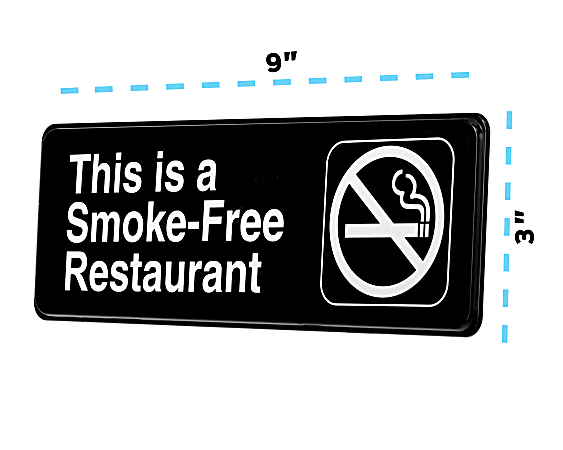 Alpine This Is A Smoke Free Restaurant Signs 3 x 9 Black Pack Of 15 ...