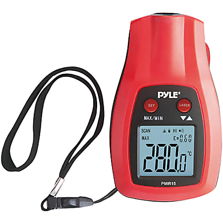 Pyle PMIR15 Mini Infrared Thermometer Auto off Alarm Hand Strap Laser ...