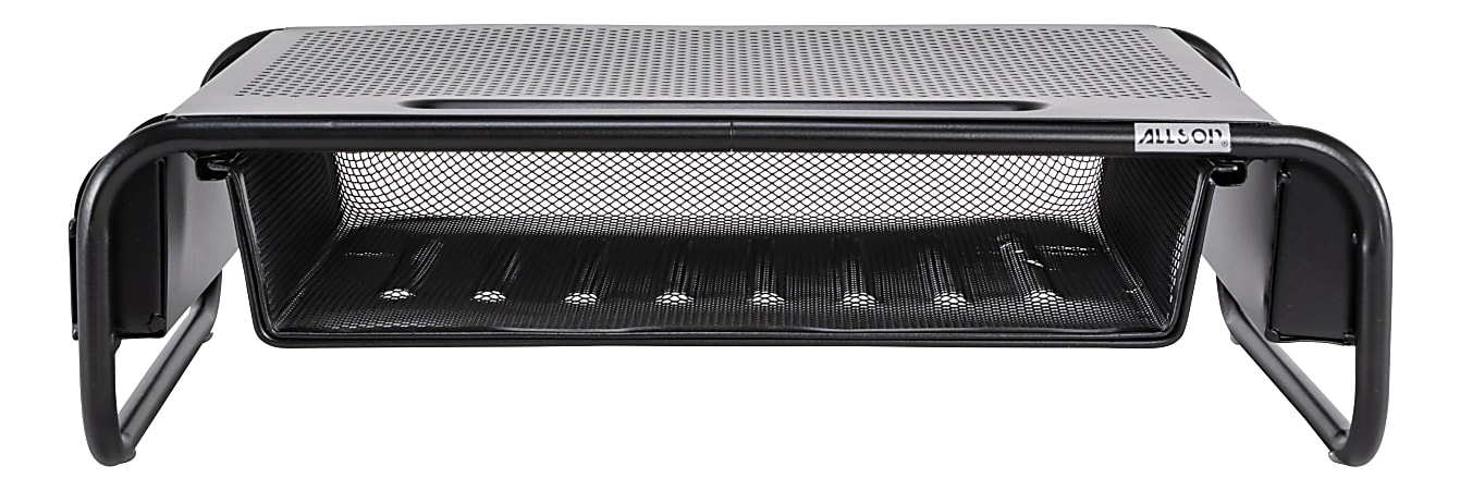 Allsop Organizer 5 Monitor Stand with Drawer Pearl Black - Office Depot