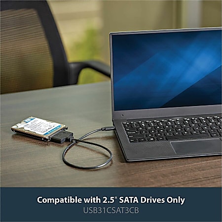StarTech.com USB C To SATA Adapter for 2.5 SATA Drives UASP External ...
