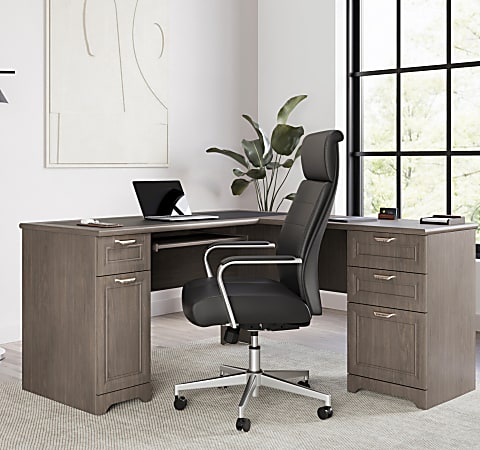 Realspace Magellan 59 W L Shape Corner Computer Desk Gray Office Depot