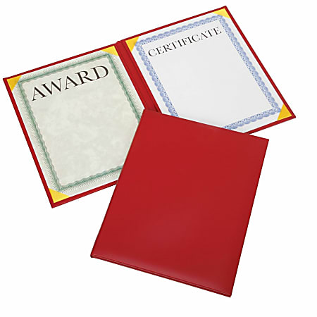 SKILCRAFT Award Certificate Binder Letter 8 12 x 11 Sheet Size Red ...