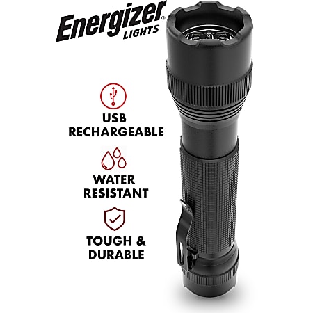 Energizer® TAC-R 700 Rechargeable Tactical Flashlight, Black