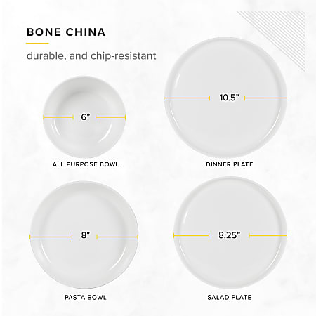 Table 12 16 Piece Bone China Dinnerware Set Natural White - Office Depot