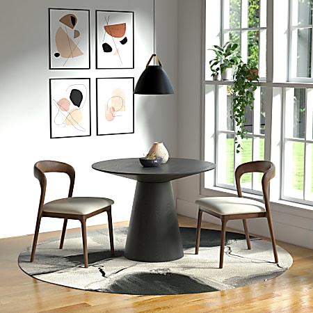Eurostyle Wesley Round Dining Table 30 H x 43 1 2 W x 43 1 2 D Matte Black