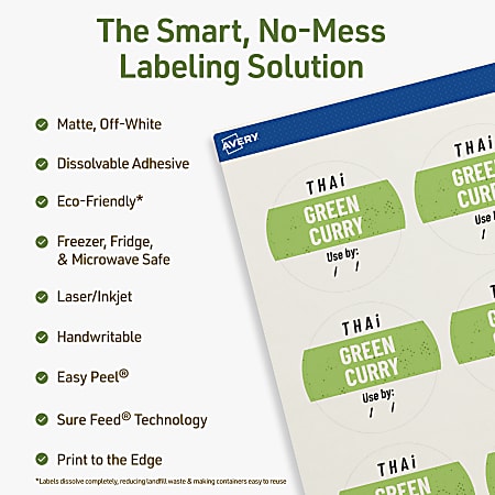 Avery Print to the Edge Dissolvable Labels With Sure Feed Technology ...