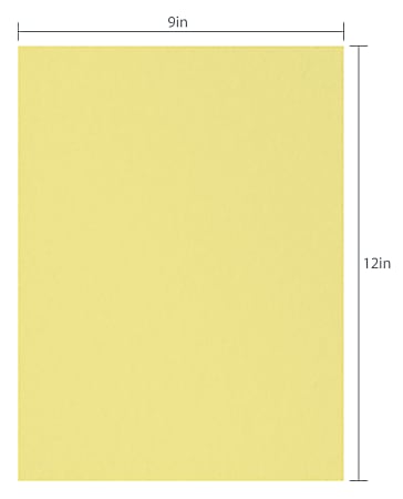 Office Depot Brand Construction Paper 9 x 12 100percent Recycled Yellow ...