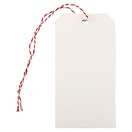 JAM Paper Medium Gift Tags 4 34 x 2 38 WhiteRed Pack Of 10 Tags ...