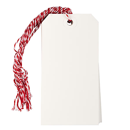 JAM Paper Medium Gift Tags 4 34 x 2 38 WhiteRed Pack Of 10 Tags ...