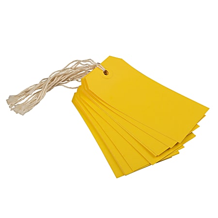JAM Paper Medium Gift Tags 4 34 x 2 38 Yellow Pack Of 10 Tags - Office ...