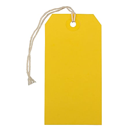 JAM Paper Medium Gift Tags 4 34 x 2 38 Yellow Pack Of 10 Tags - Office ...